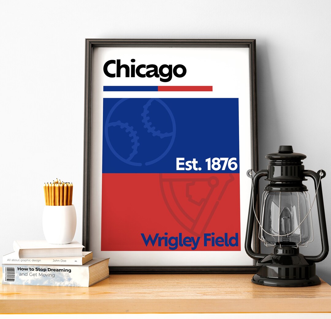 Chicago Baseball Print, Chicago Poster, Minimalist Poster, Chicago ...