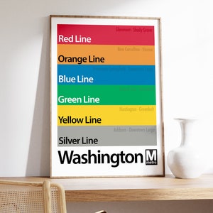 Washington Metro Poster Silver Line Extension Added Ashburn Washington ...