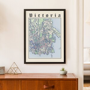 Victoria Map Poster, Classic Map of Victoria, Victoria British Colombia ...