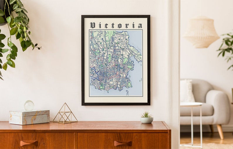 Victoria Map Poster Classic Map of Victoria Victoria British - Etsy