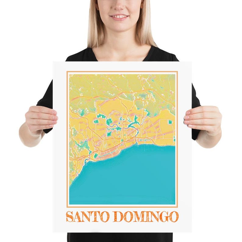 Watercolor Santo Domingo DR Map Poster: Dominican Republic Wall Art - Etsy