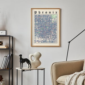 Phoenix Map Print, Classic Map of Phoenix, Phoenix Poster, Phoenix ...