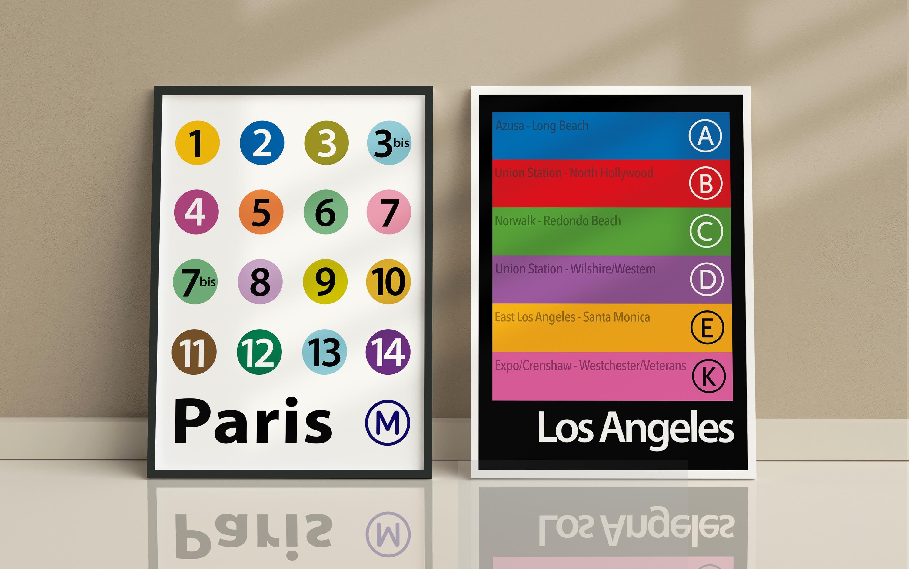 LA Metro Art Print: Los Angeles Subway Map Poster - Etsy