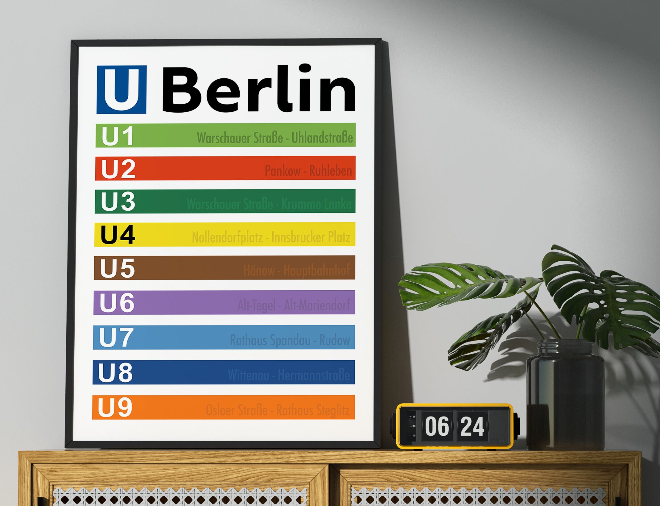 Berlin U-bahn Map Print of Berlin Rapid Transit Print of - Etsy