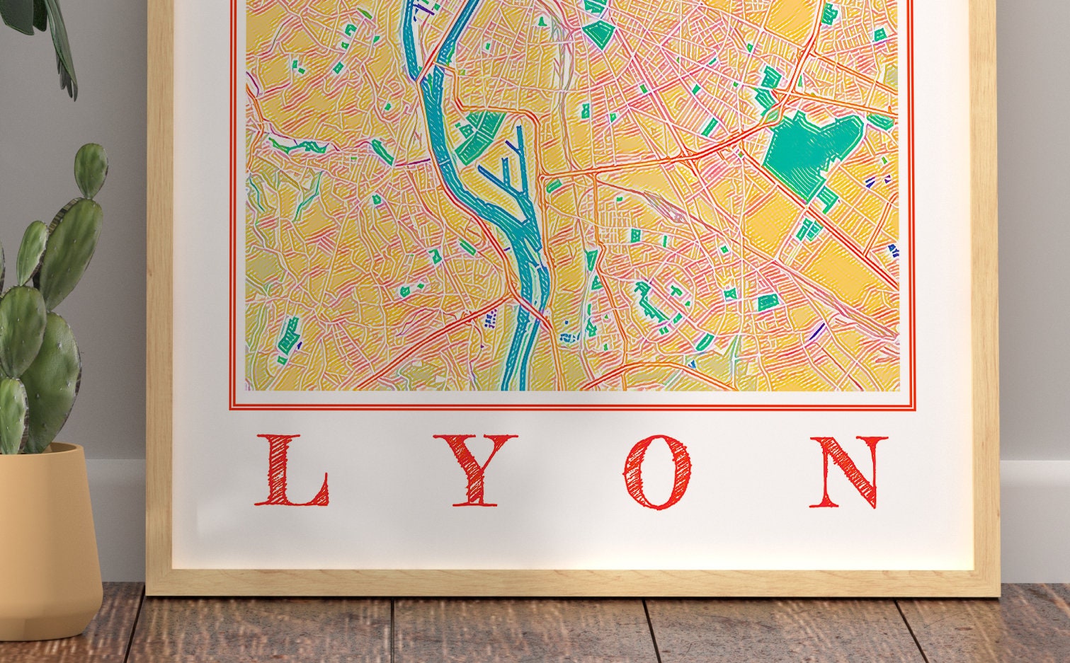 Watercolor Lyon Map Print of Lyon France Painting Map of Lyon - Etsy