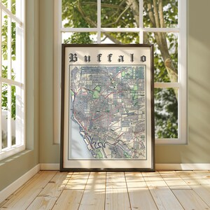 Classic Buffalo Map Poster of Buffalo New York Print of Buffalo NY Map ...