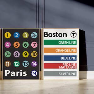 Minimal Boston Subway Print of Boston MBTA Map Poster of Boston Subway ...