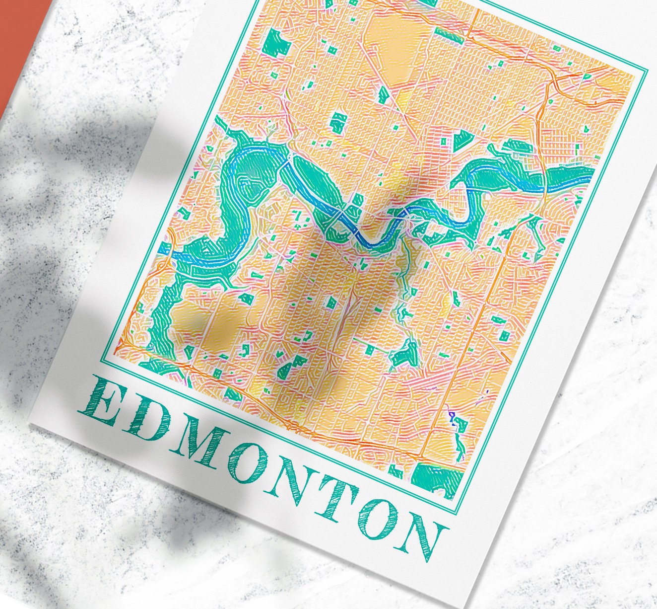 Edmonton Map Print, Edmonton Watercolor Print, Edmonton Alberta ...