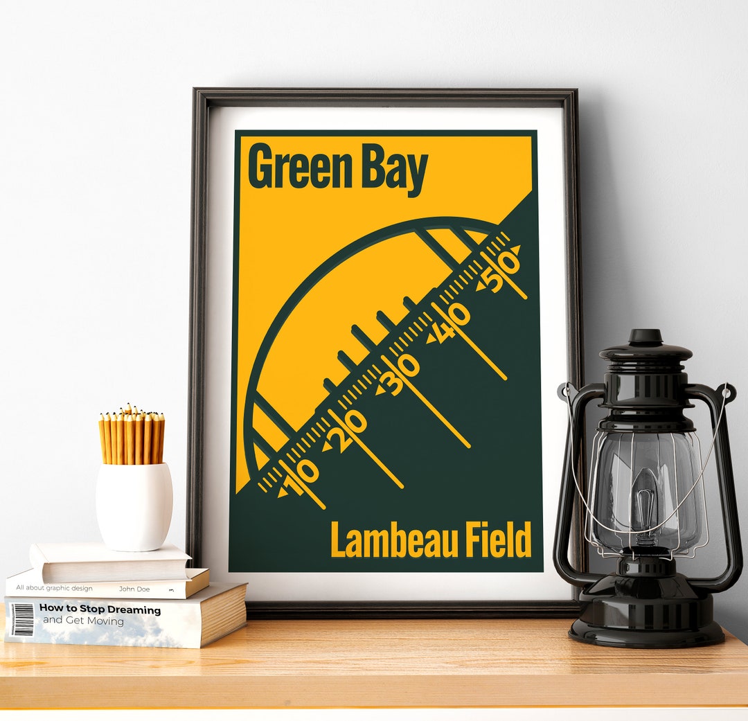 Minimal Green Bay Football Poster Lambeau Field Print of Packers Fan ...