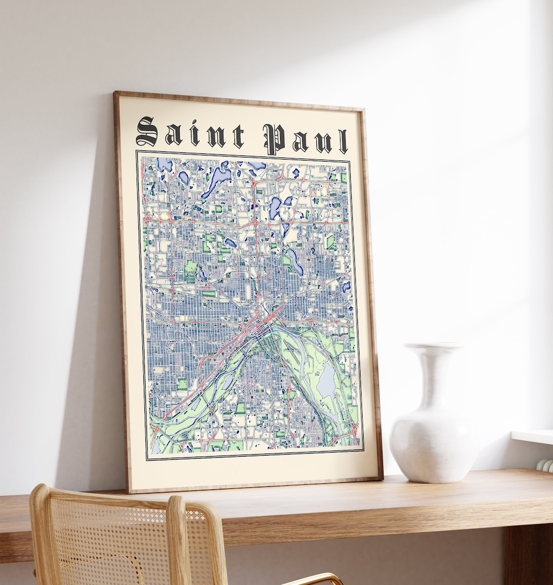 Saint Paul Map Print, Classic Map of Saint Paul, St Paul Poster, Saint ...