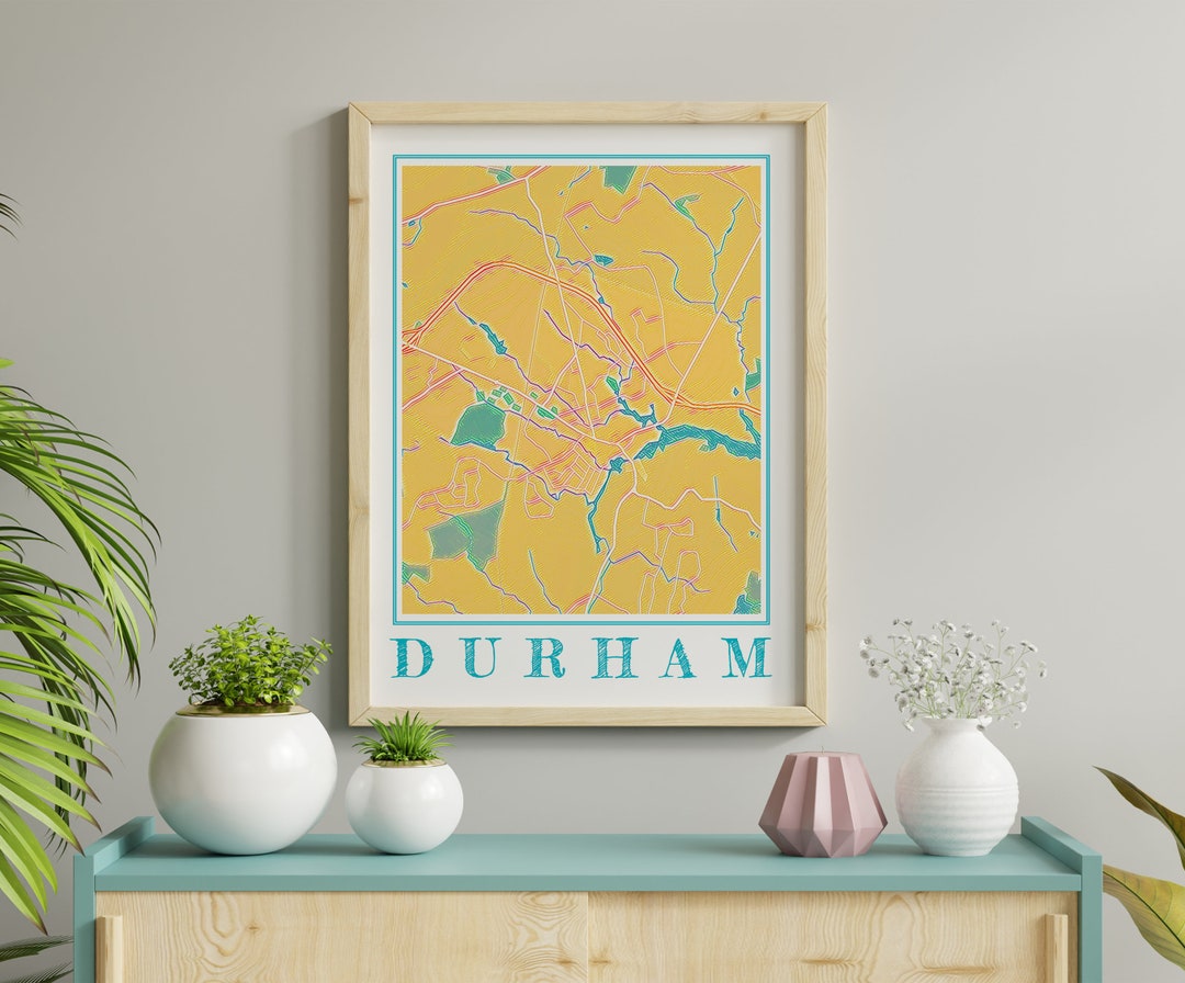 Watercolor Durham NH Map Poster of Durham New Hampshire Map of Durham ...