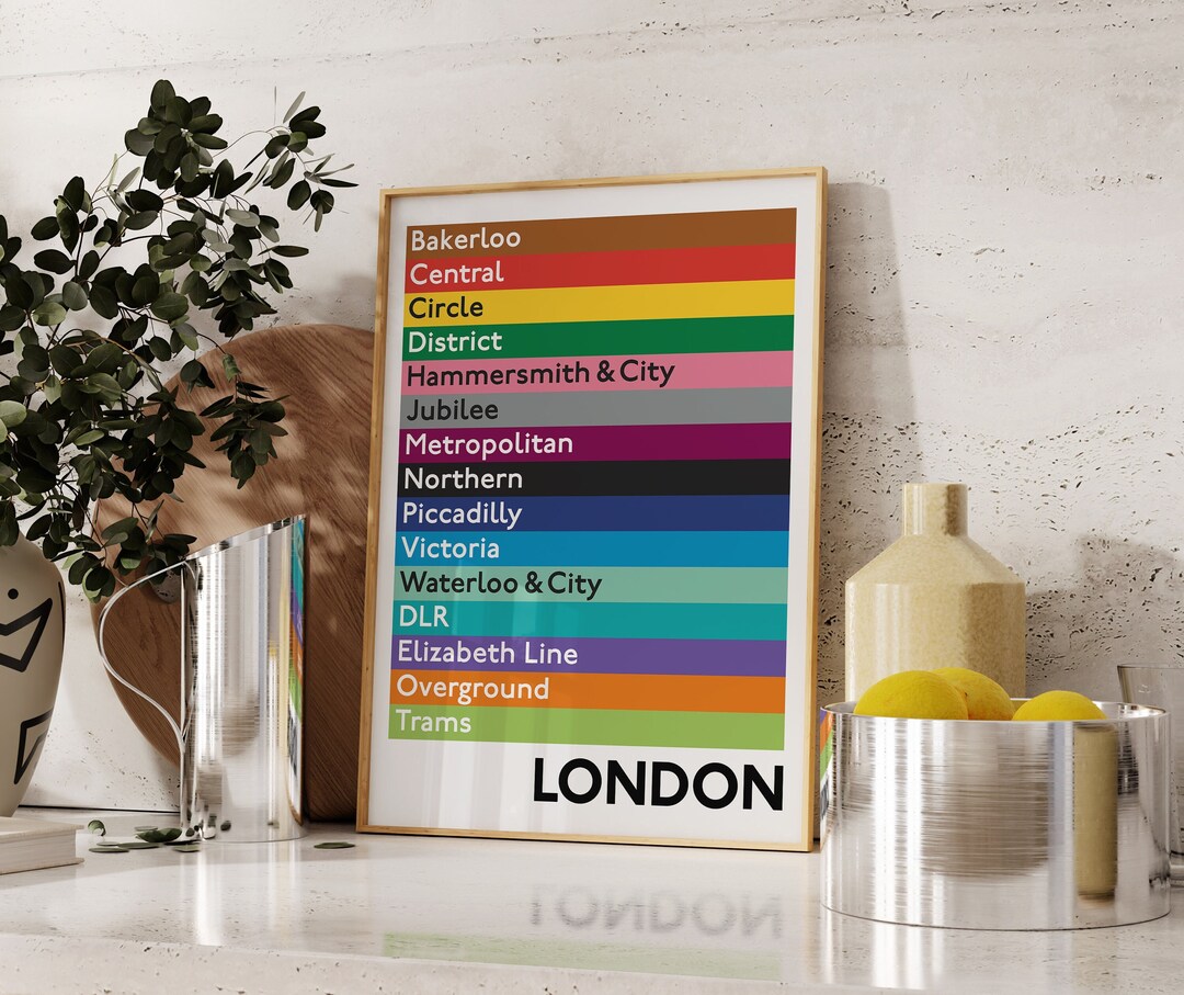 Minimal London Underground Poster of London Elizabeth Line Wall Art of ...