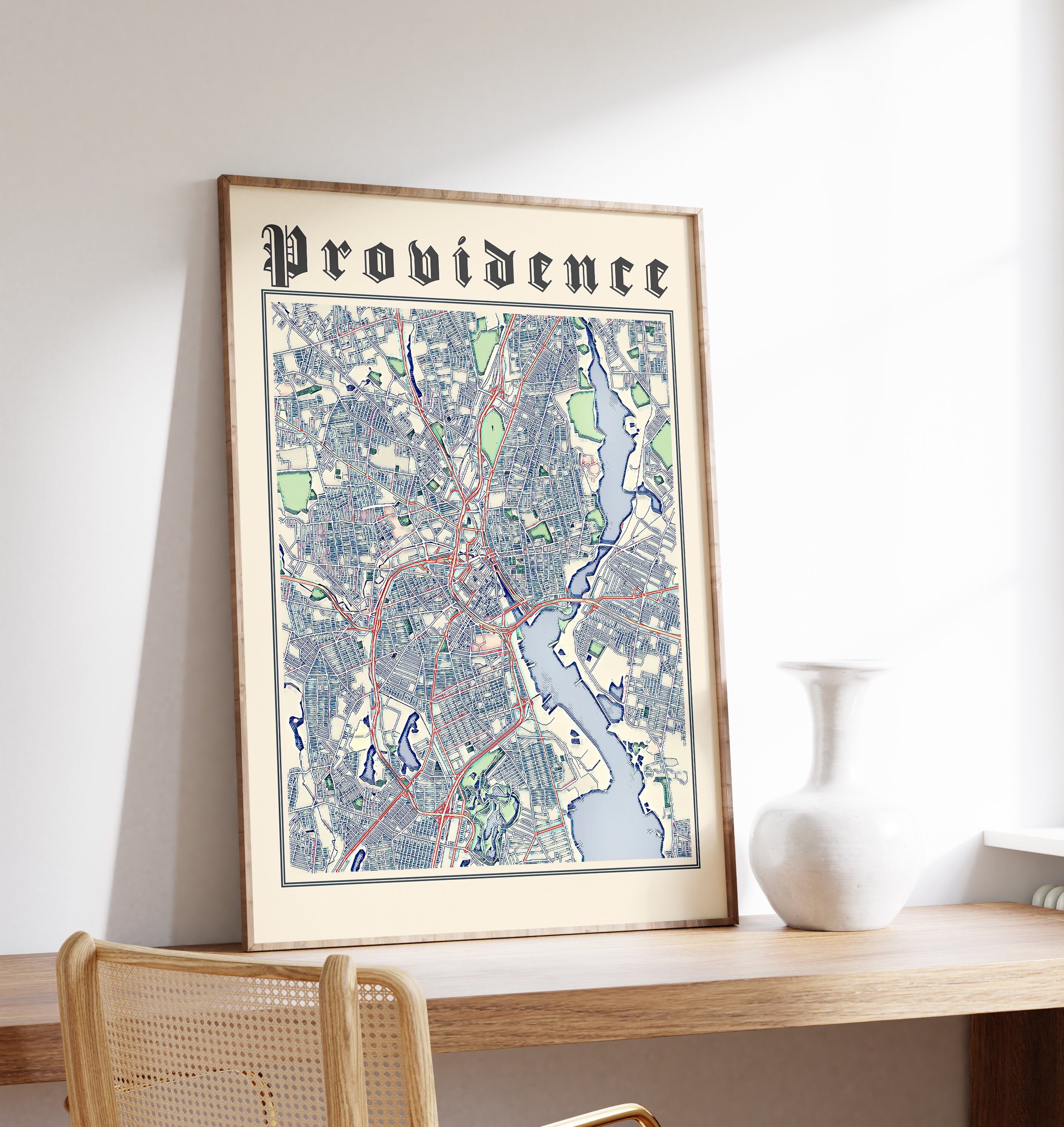 Providence Map Print Classic Map of Providence Providence - Etsy