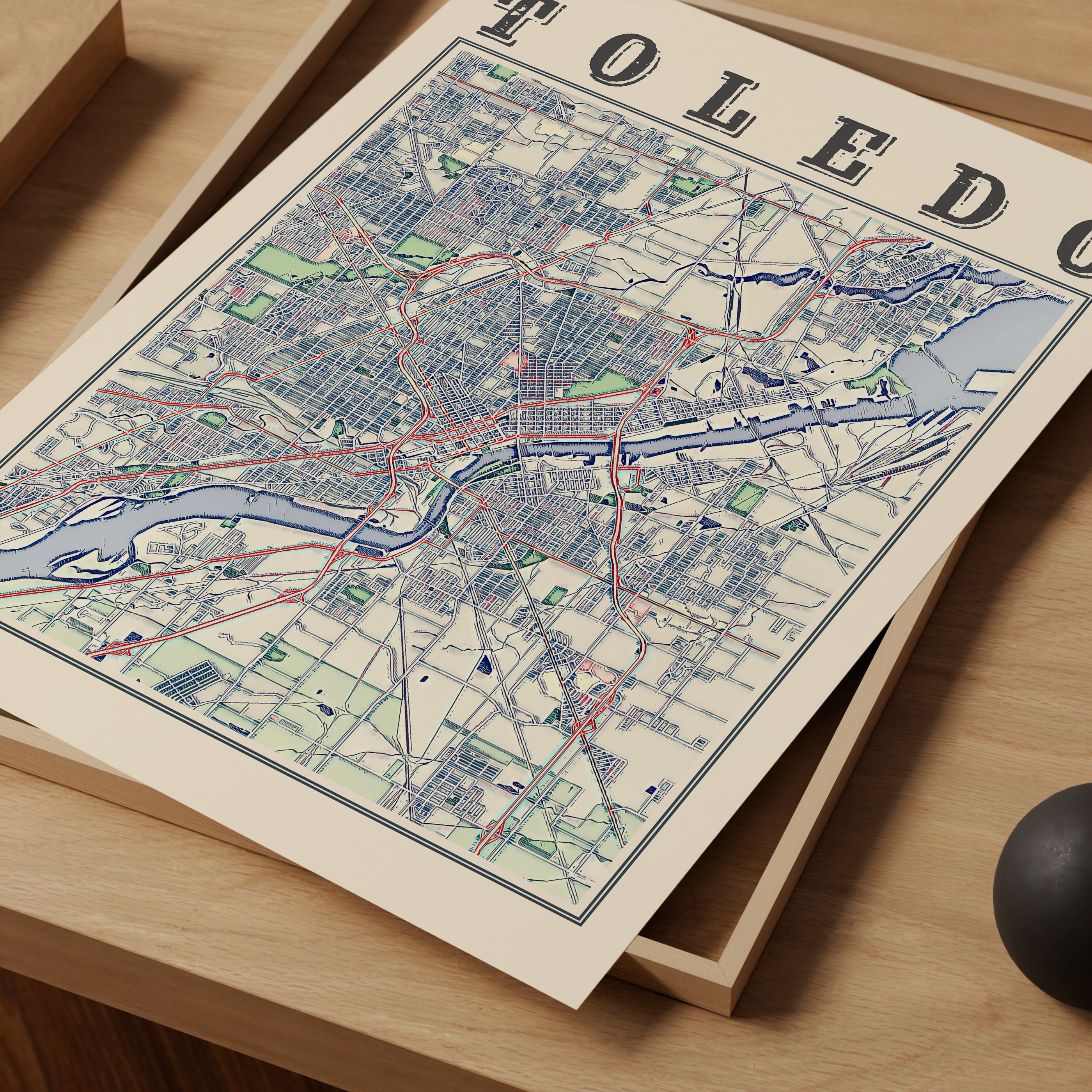 Antique Toledo Map Poster of Toledo Ohio Vintage Home Décor of - Etsy