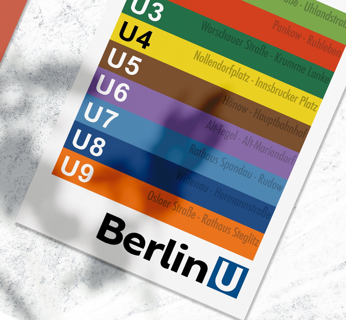 Berlin U-bahn Map Poster Berlin Rapid Transit Germany Gift for Him ...