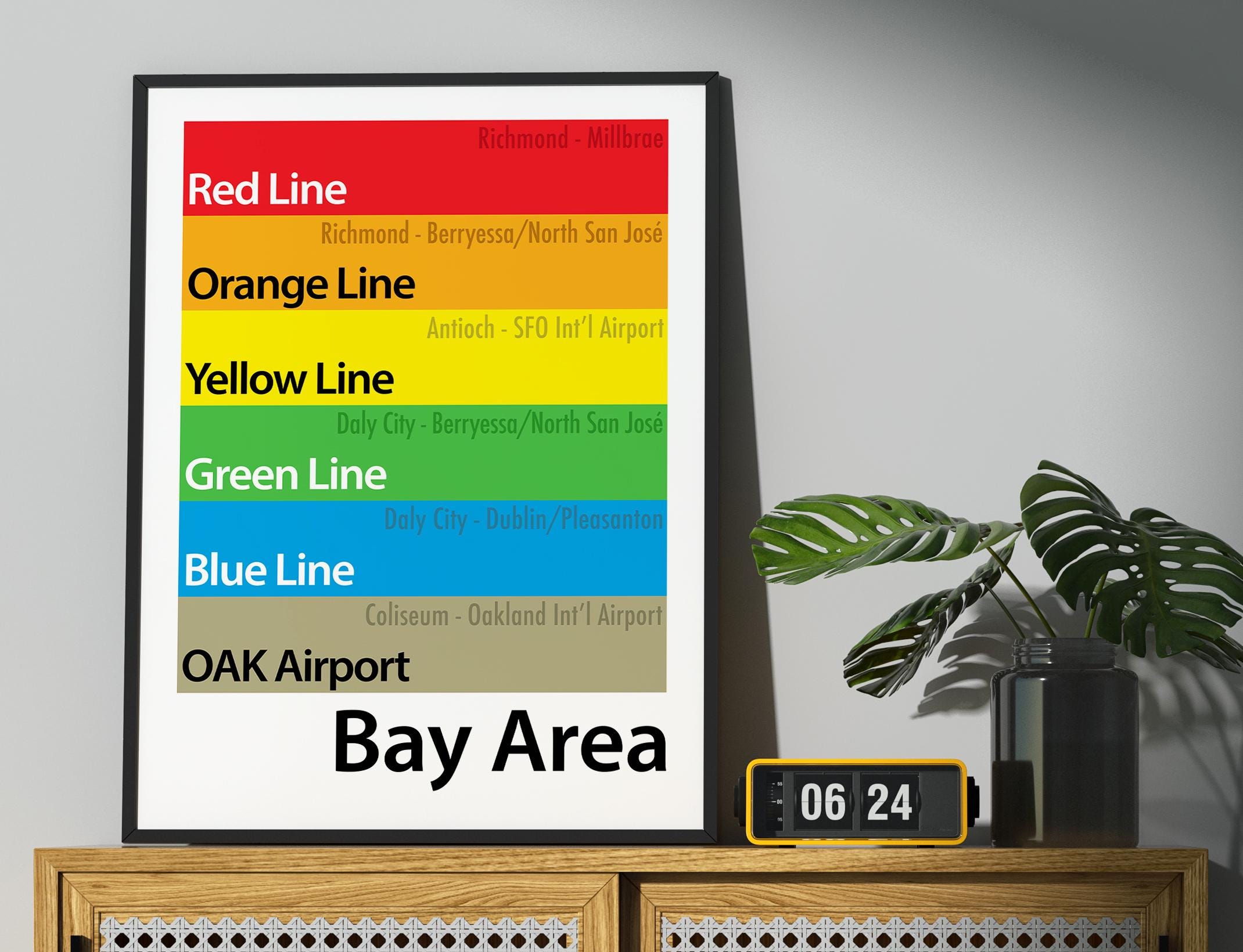 Bay Area Rapid Transit Poster, BART Wall Art, San Francisco Oakland San ...