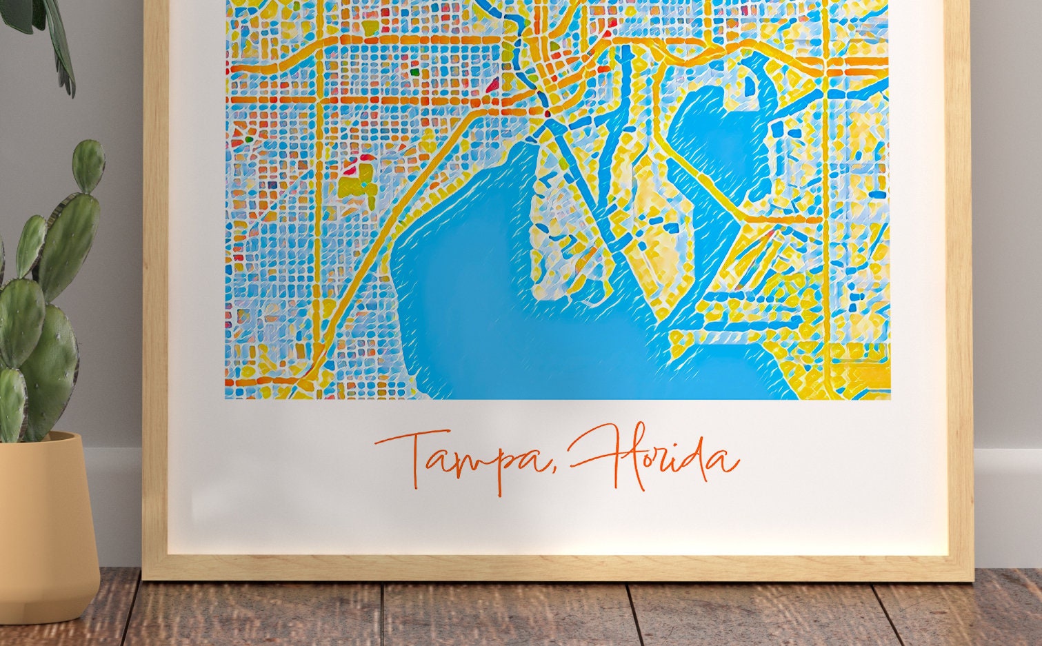 Watercolour Tampa Map Poster of Tampa Colour Painting Map of - Etsy