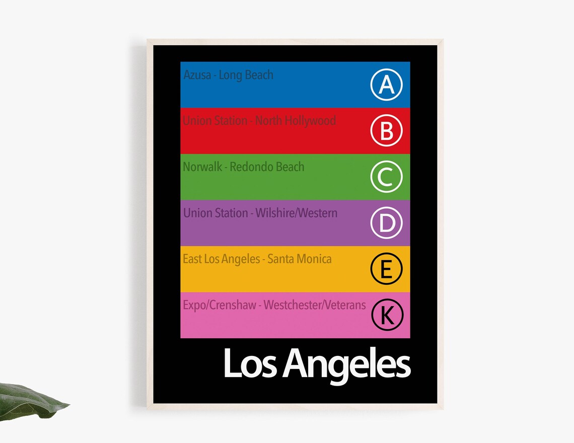 LA Metro Art Print: Los Angeles Subway Map Poster - Etsy