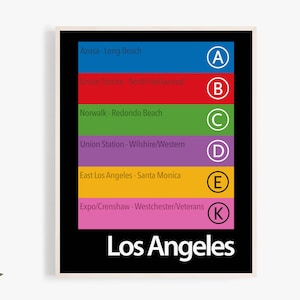LA Metro Art Print: Los Angeles Subway Map Poster - Etsy