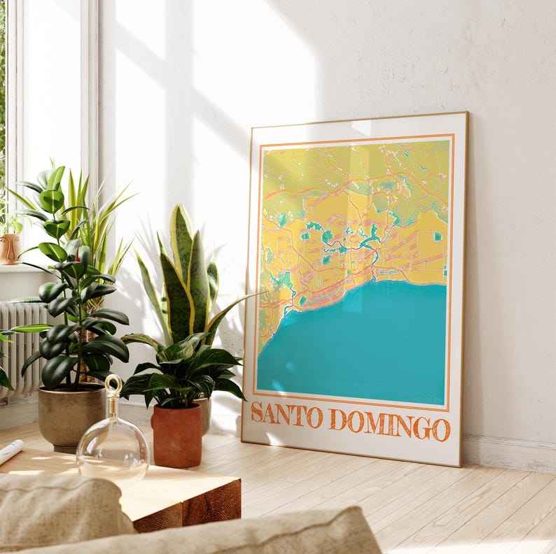 Watercolor Santo Domingo DR Map Poster: Dominican Republic Wall Art - Etsy