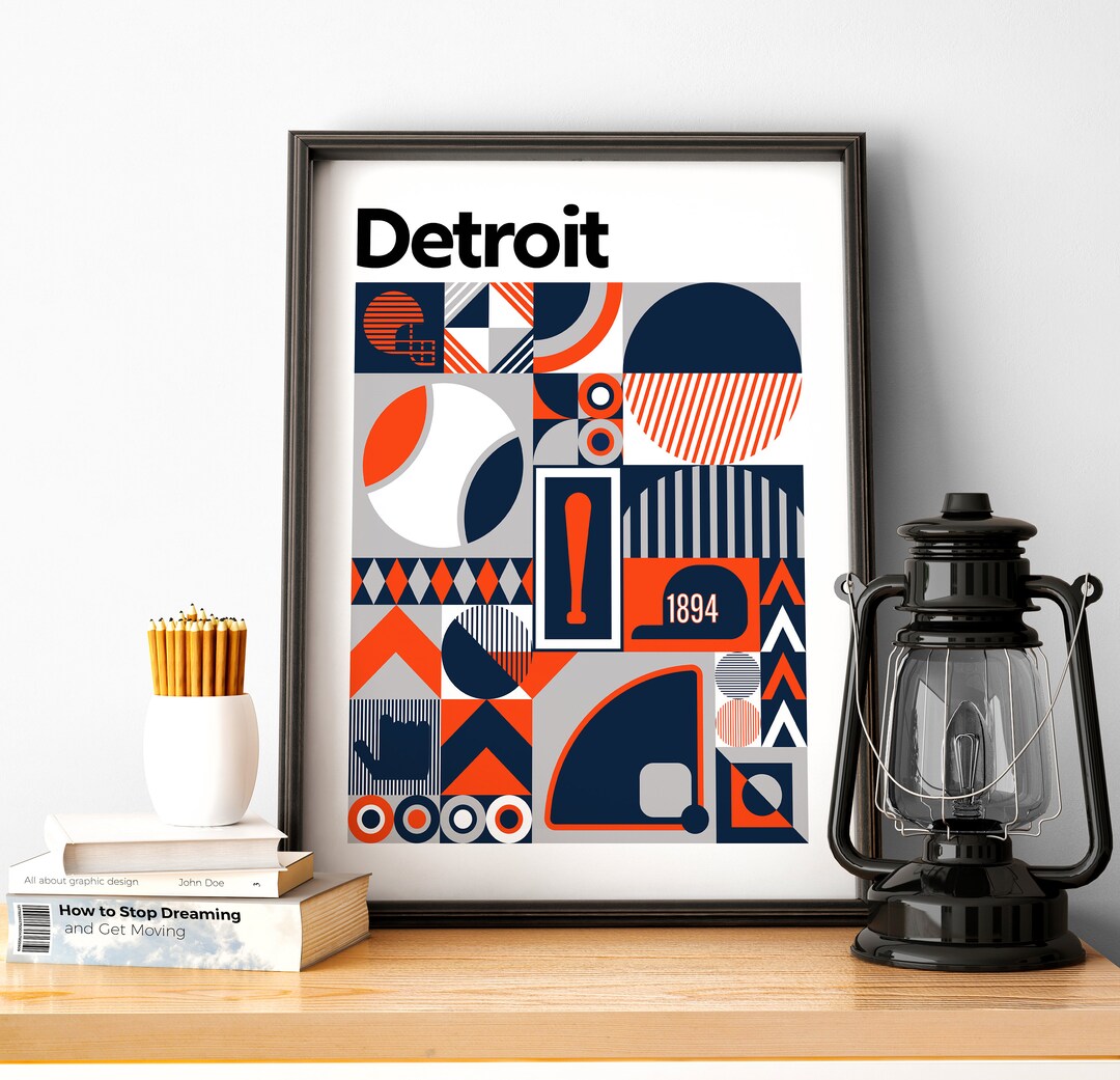 Detroit Baseball Wall Art of Detroit Poster of Tigers Fan Gift of ...
