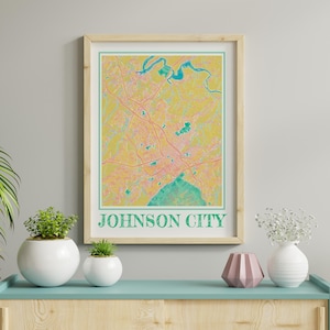 Watercolor Johnson City Tennessee Map Art Print - Etsy