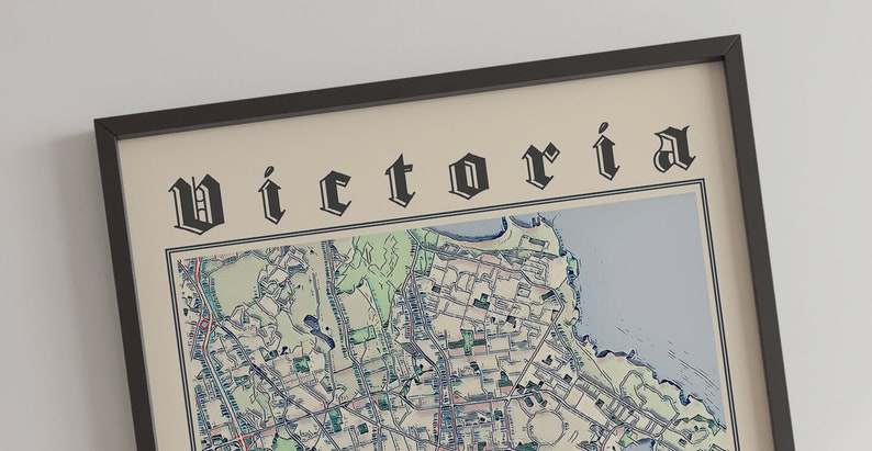 Victoria Map Poster Classic Map of Victoria Victoria British - Etsy