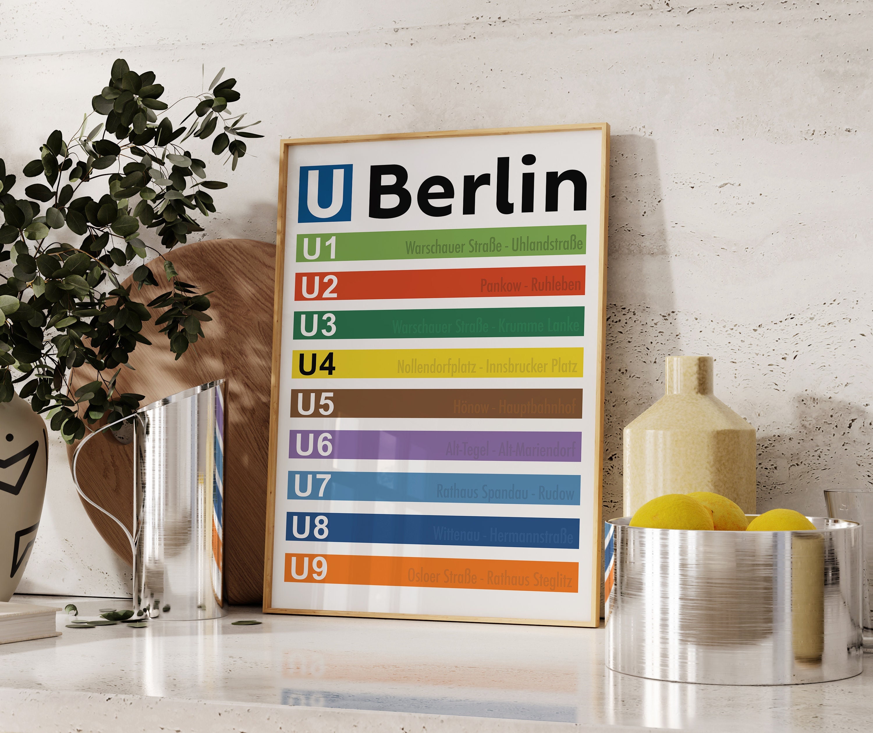 Berlin U-bahn Map Print of Berlin Rapid Transit Print of - Etsy