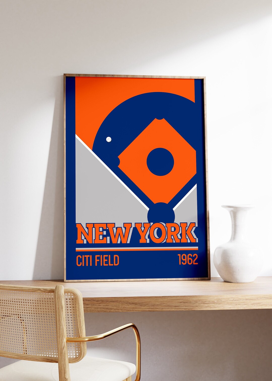 New York Baseball Poster Citi Field Print of Mets Fan Gift of New York ...