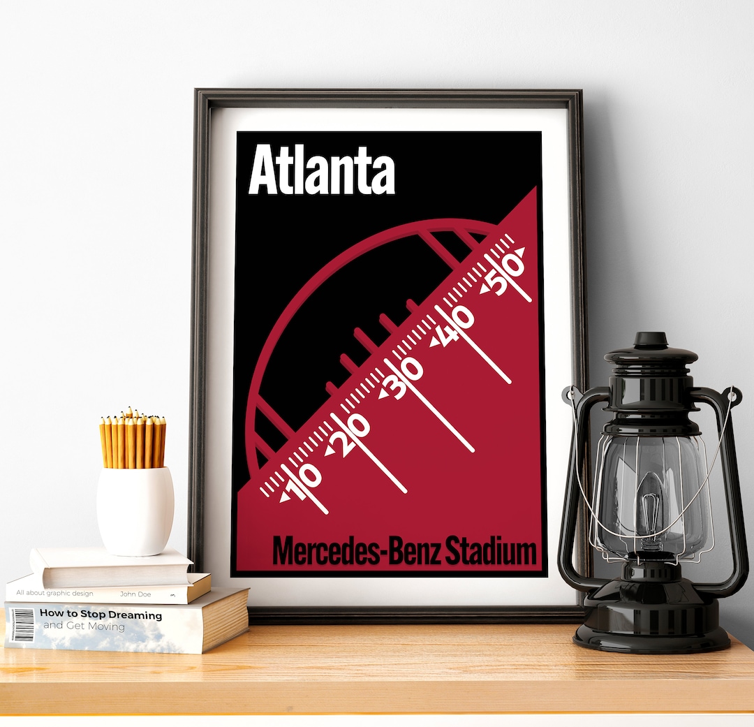 Minimal Atlanta Football Poster Mercedes Benz Stadium Print of Falcons ...