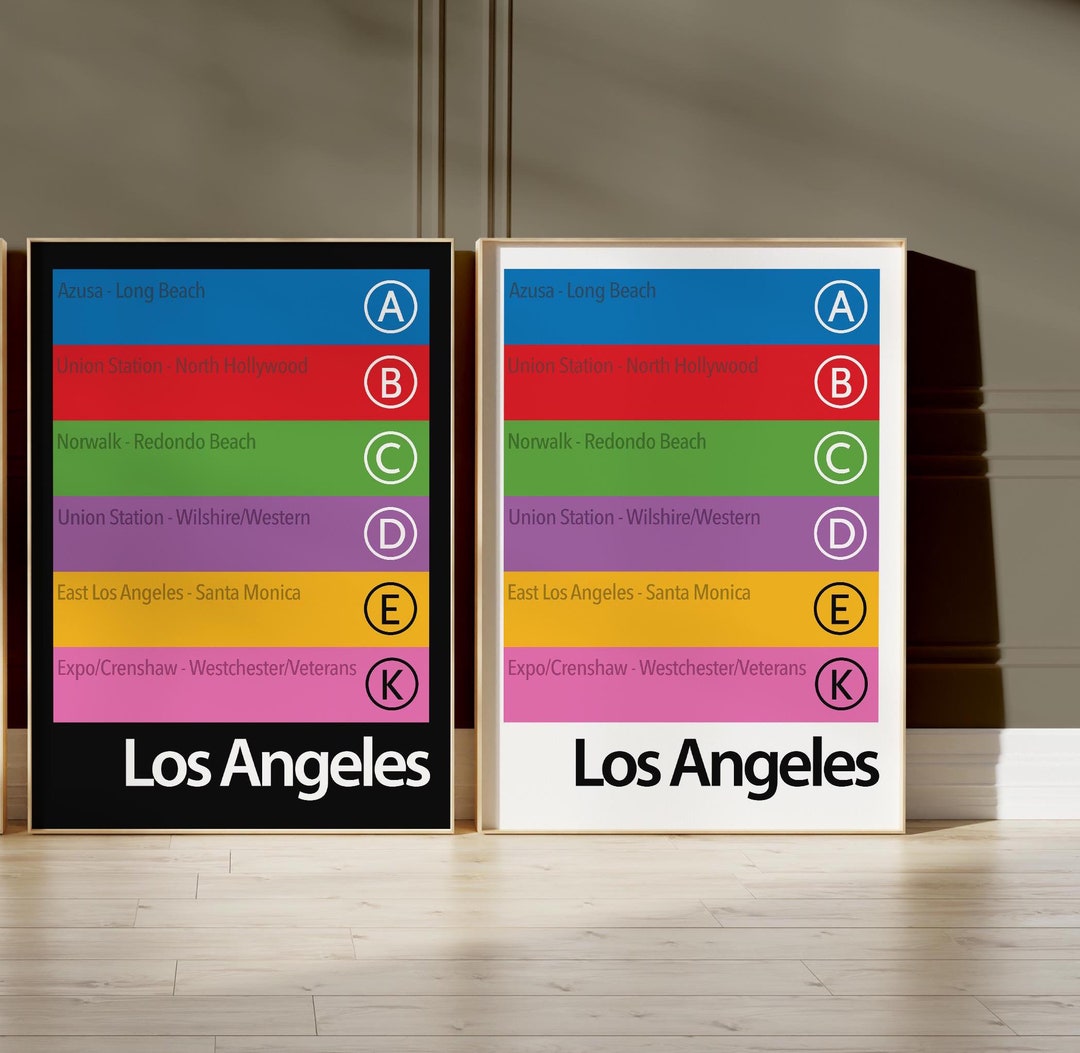 LA Metro Art Print: Los Angeles Subway Map Poster - Etsy