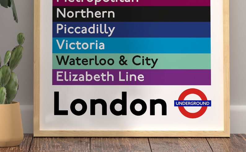 London Underground Poster Elizabeth Line Added Minimalist - Etsy