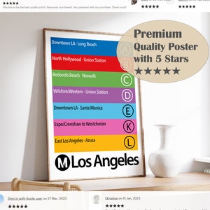 Los Angeles Metro Poster of LA Metro Print of LA Metro K Line Added Los ...