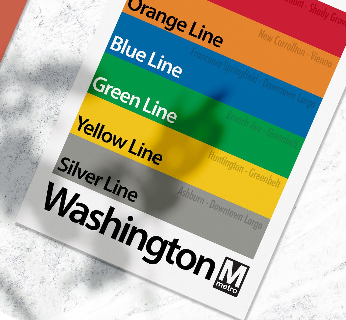 Washington Metro Poster Silver Line Extension Added Ashburn - Etsy