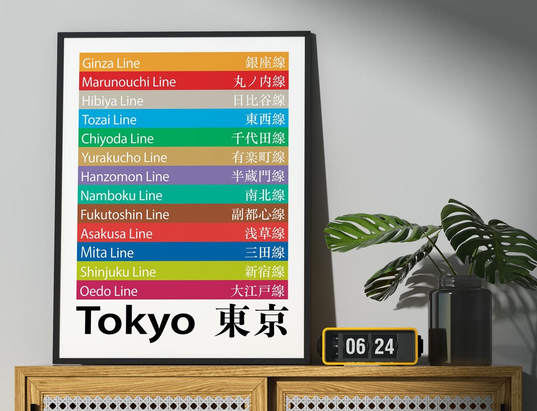 Tokyo Metro Map Poster, Japan Wall Art & Home Decor, Japan Gift for ...