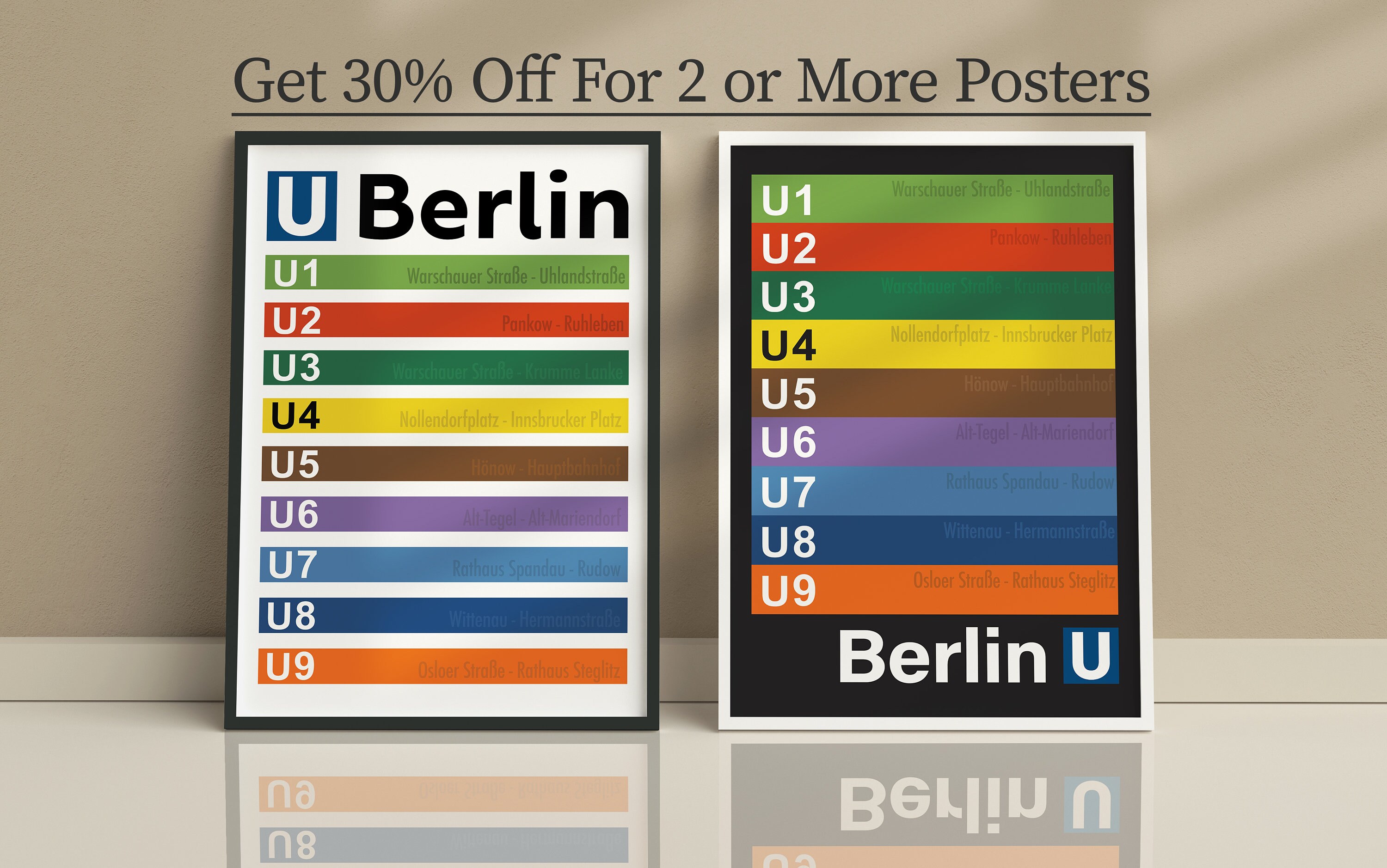 Berlin U-bahn Map Print of Berlin Rapid Transit Print of - Etsy