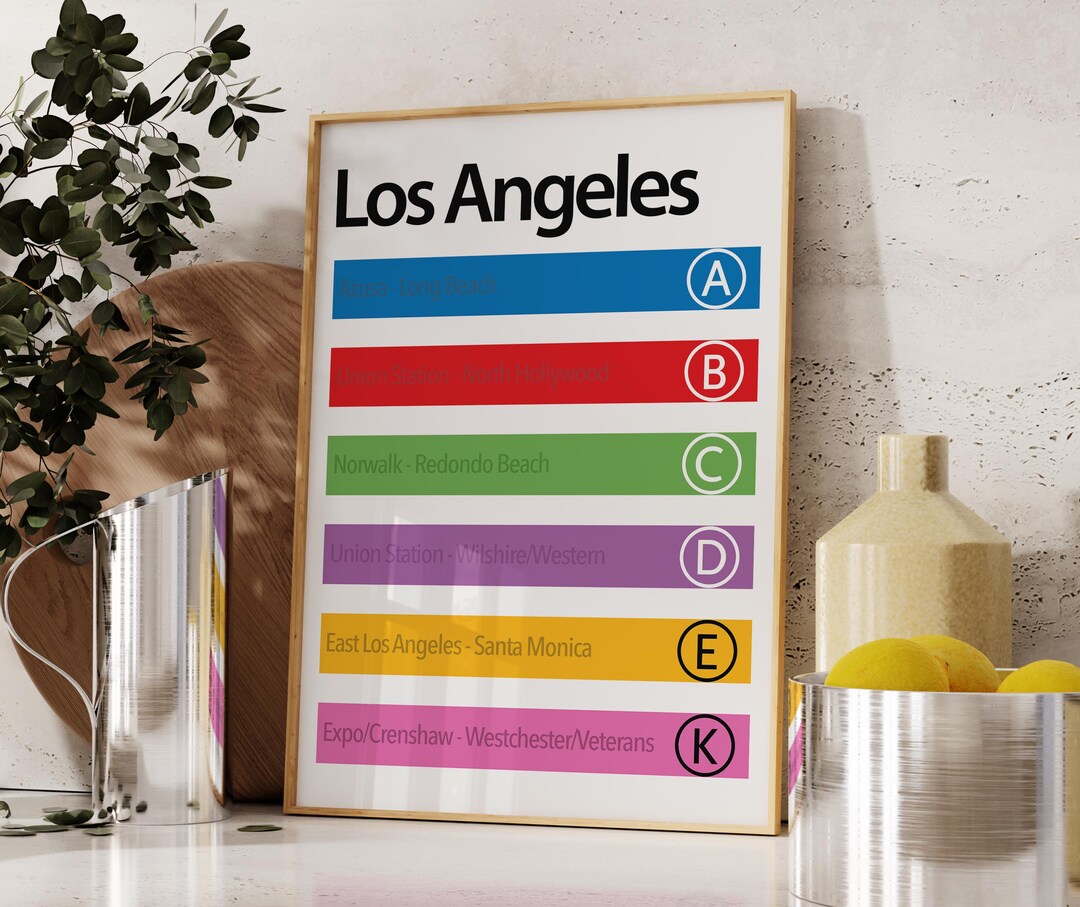 Los Angeles Metro Map Art Print: LA Subway Poster - Etsy
