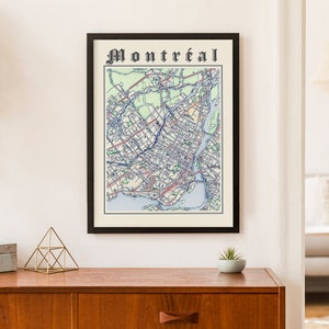 Montreal Map Poster, Classic Map of Montreal, Vintage Montreal Quebec ...