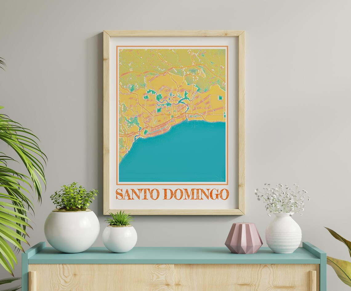 Watercolor Santo Domingo DR Map Poster: Dominican Republic Wall Art - Etsy