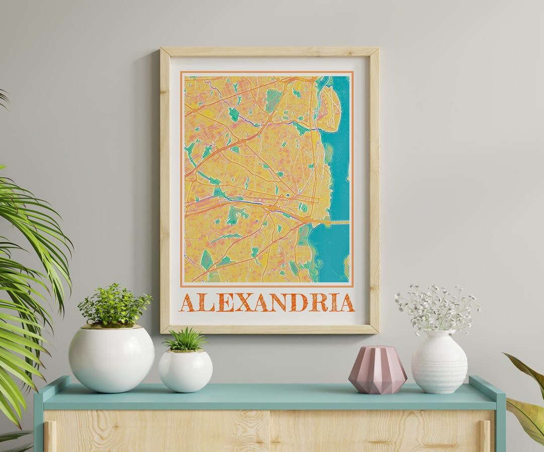 Watercolor Alexandria VA Map Poster of Alexandria Virginia Map of ...