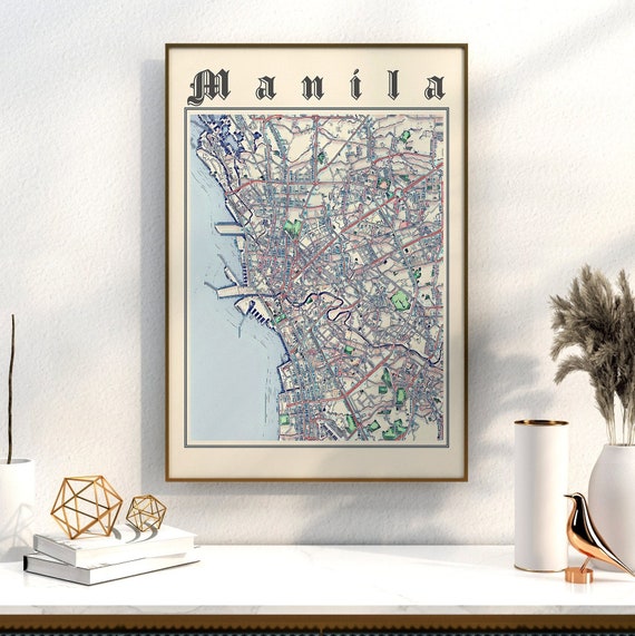 Manila Antique City Map Classic Philippines Poster - Etsy