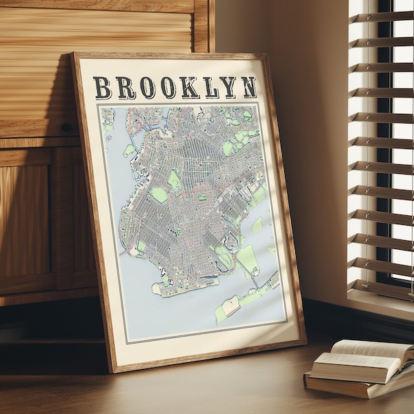 Brooklyn Map Poster - Etsy