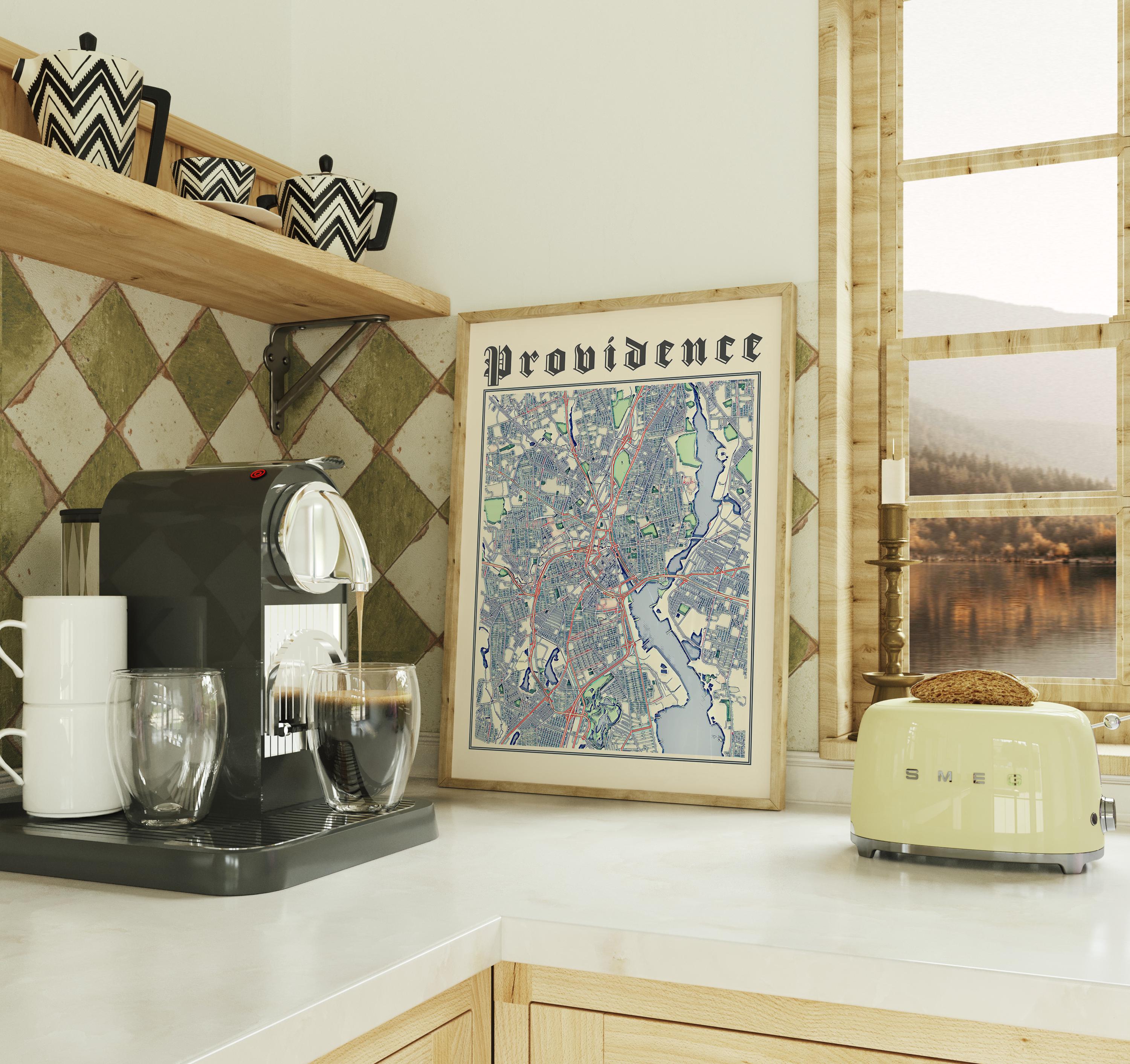Providence Map Print, Classic Map of Providence, Providence Poster ...