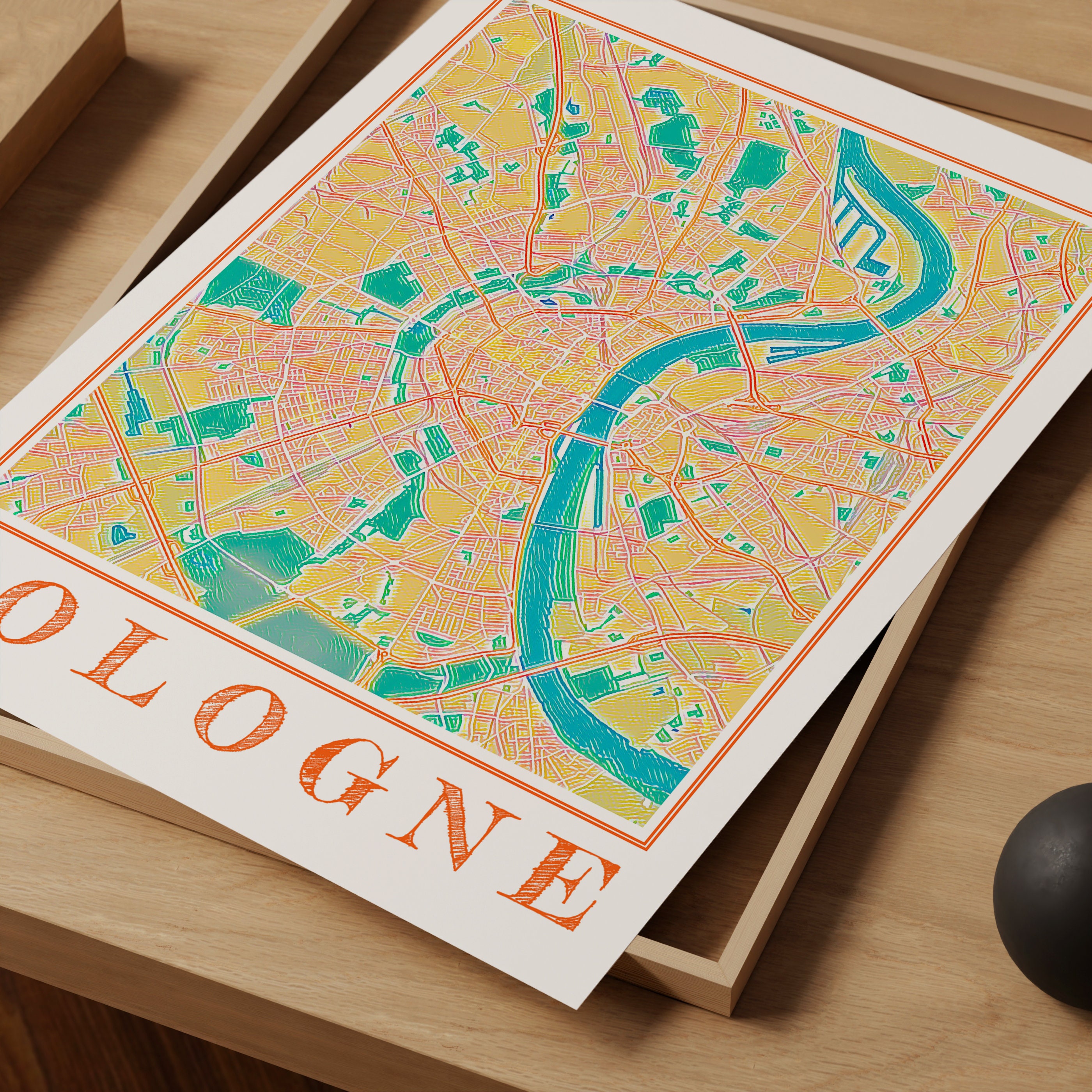 Watercolor Cologne Map Print of Köln Germany Painting Map of Cologne ...