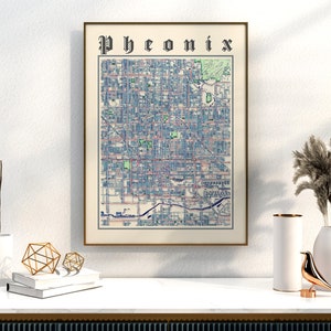 Phoenix Map Print, Classic Map of Phoenix, Phoenix Poster, Phoenix ...