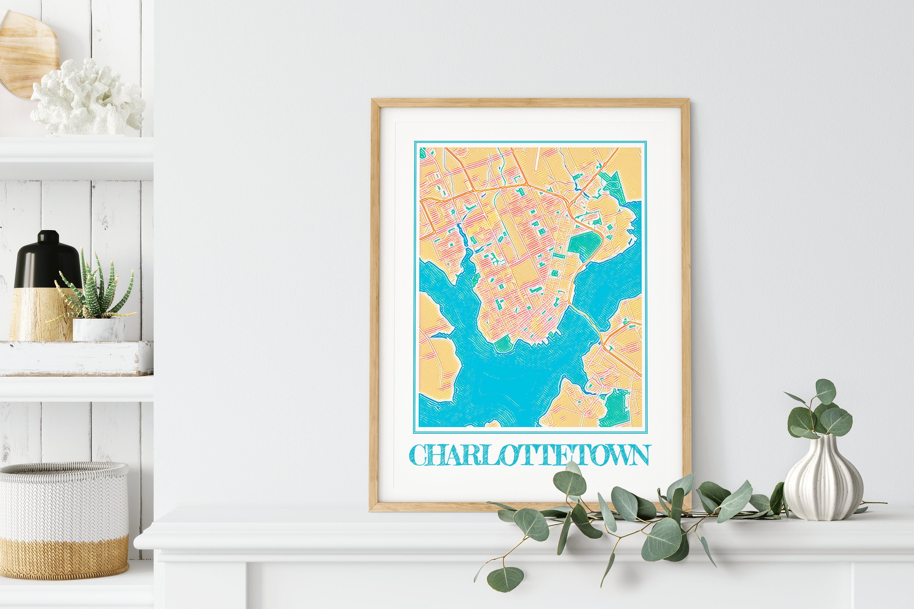 Charlottetown Map Print Charlottetown Watercolor Print - Etsy UK