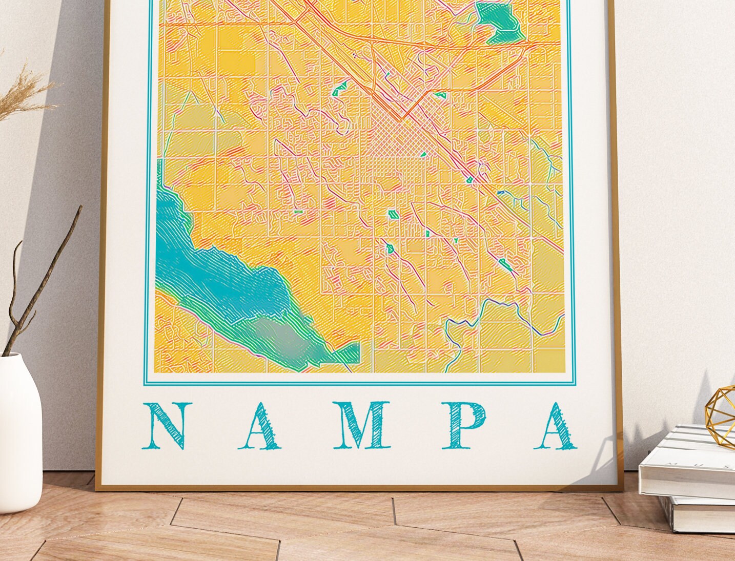 Watercolor Nampa Idaho Map Art Print: Nampa Souvenir - Etsy