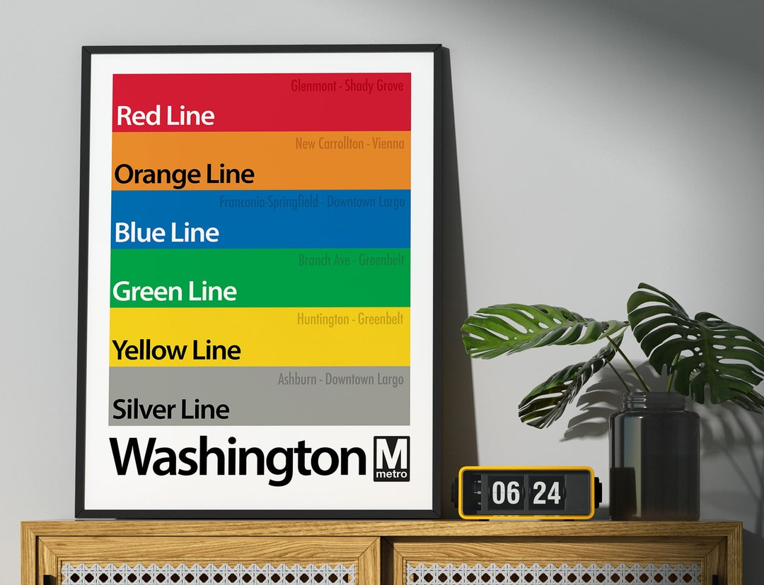 Washington Metro Poster Silver Line Extension Added Ashburn Washington ...