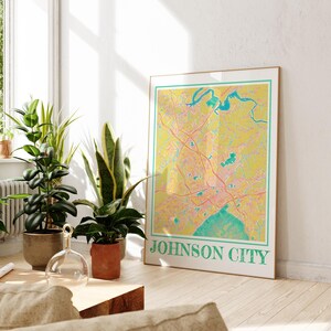 Watercolor Johnson City Tennessee Map Art Print - Etsy