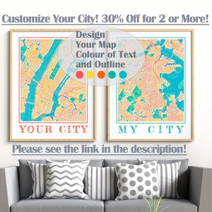 Watercolor Merida Mexico Map Poster of Merida Map of Merida Wall Art of ...